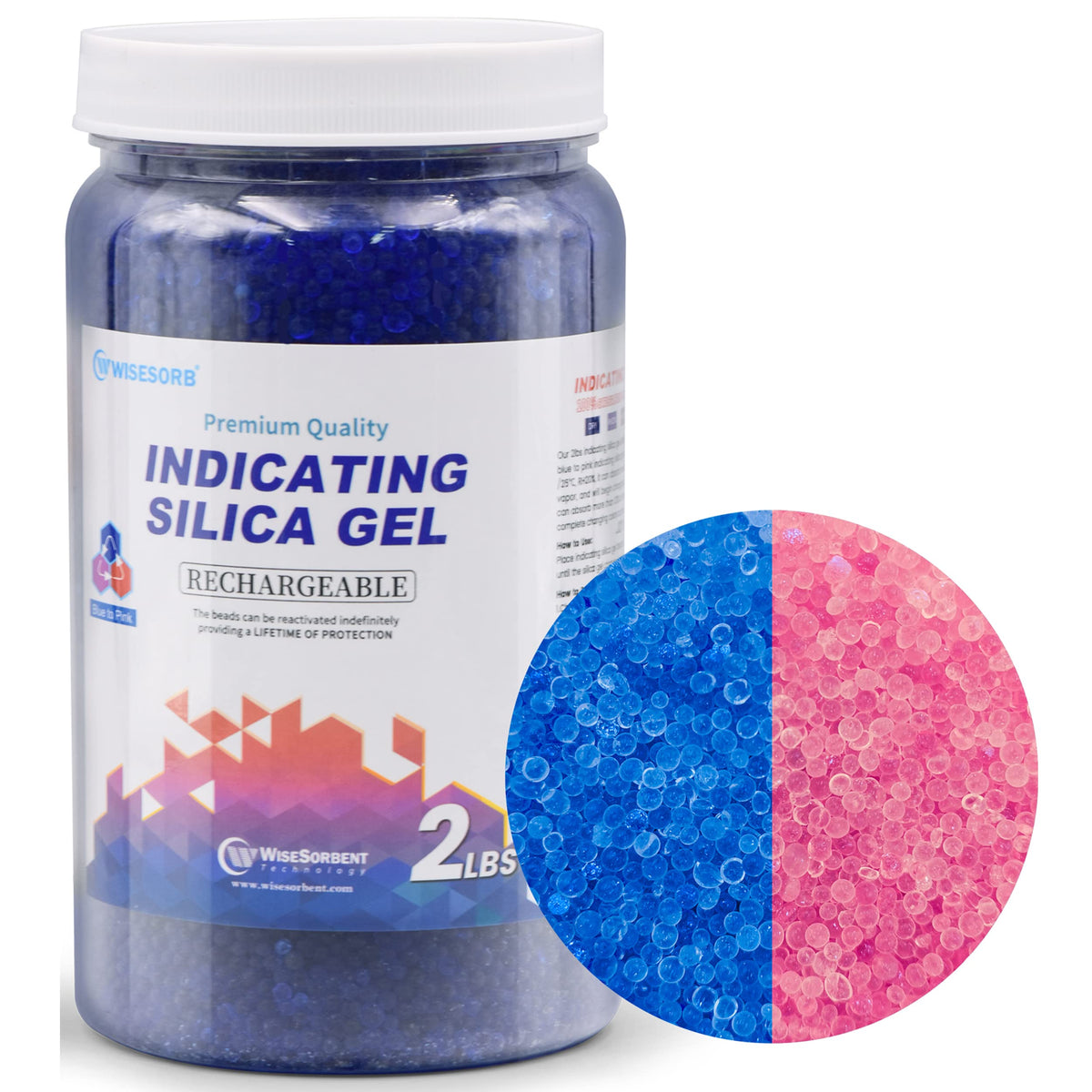 2 lb Indicating Silica Beads 2-4mm -Blue to Pink Desiccant Bead ...